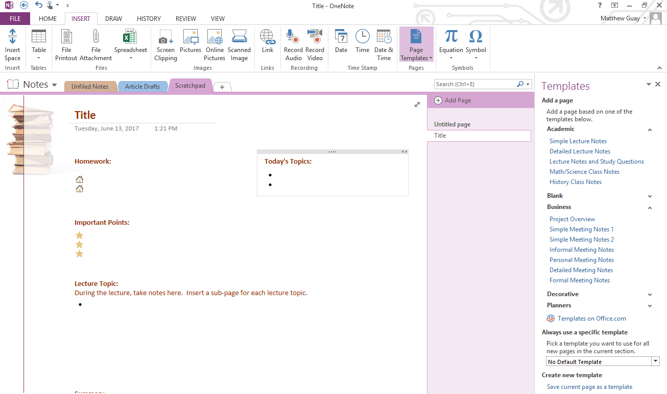 Vincent s Reviews Use OneNote Templates To Streamline Meeting Class 